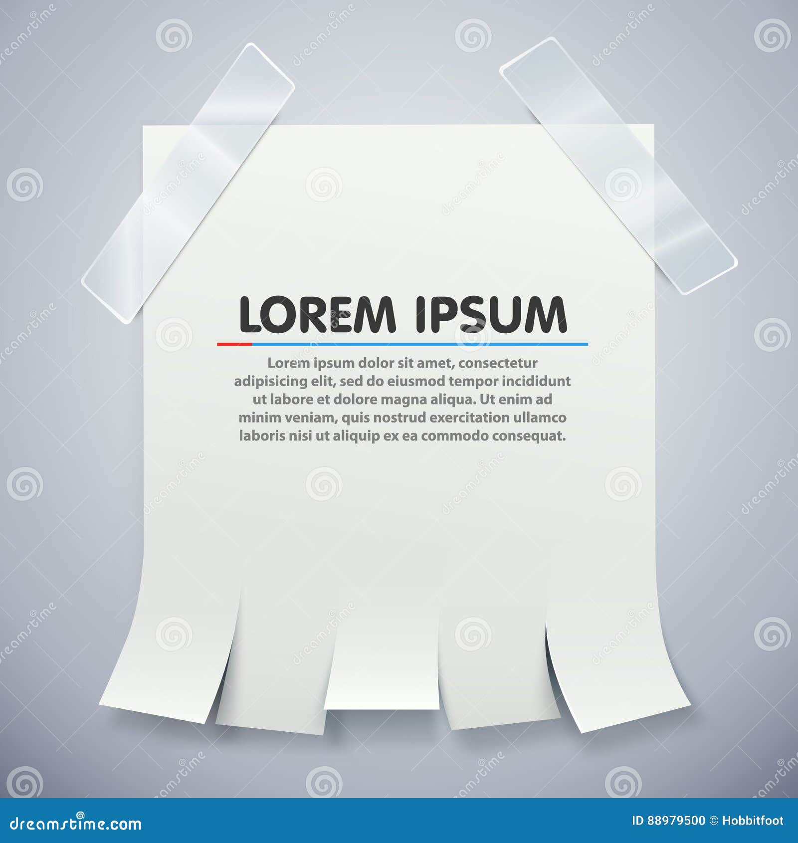 Advertisement Tear-off Paper Template With Copy Space For Text. Vector ...