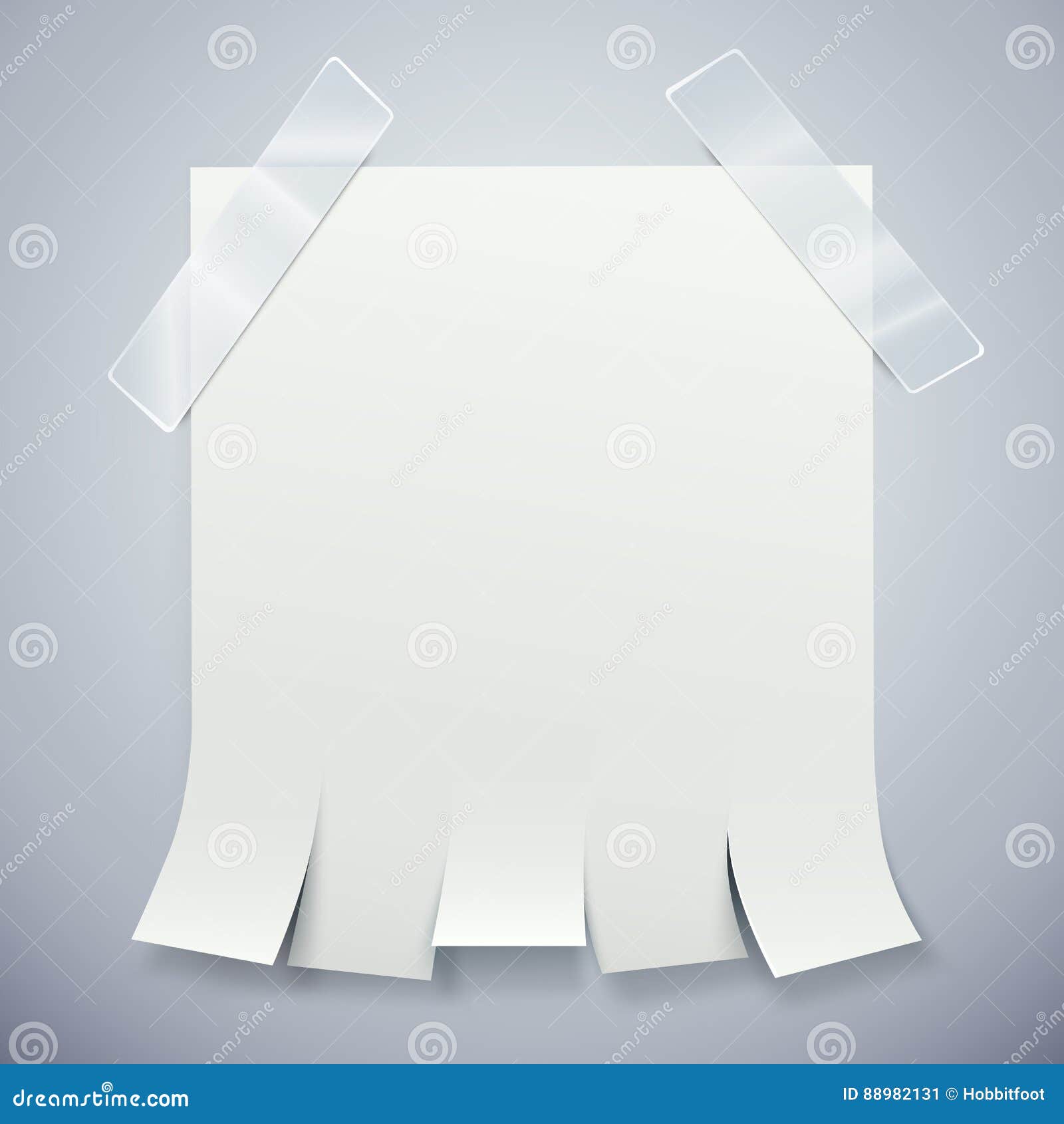 Blank Advertisement Template With Cut Slips. Vector Illustration ...