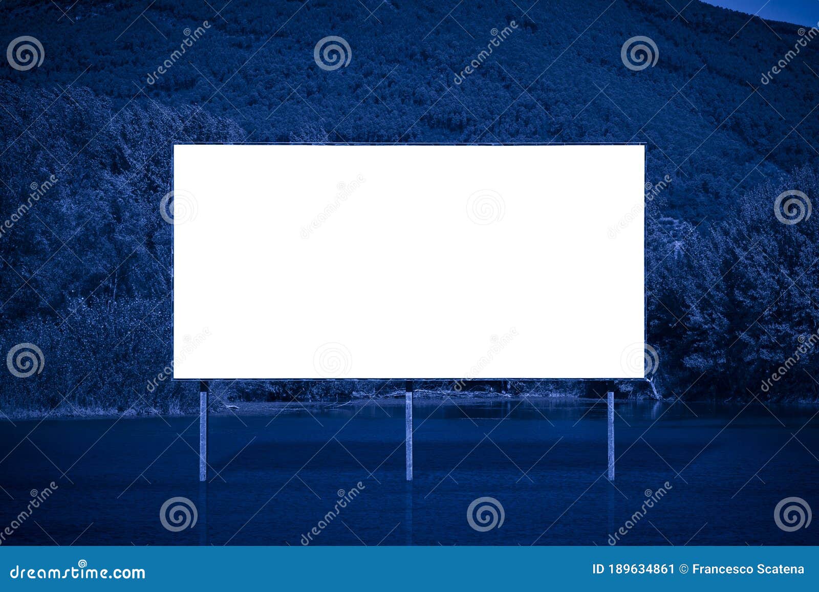 Blank Advertising Billboard Against a Calm Lake - Concept Image with ...