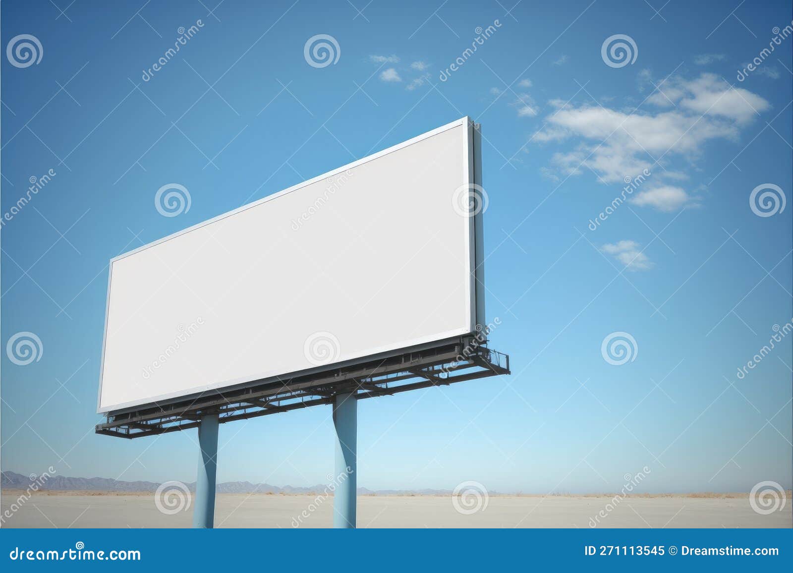 Blank Advertising Billboard in a Large-scale Square Size on Clear Blue ...