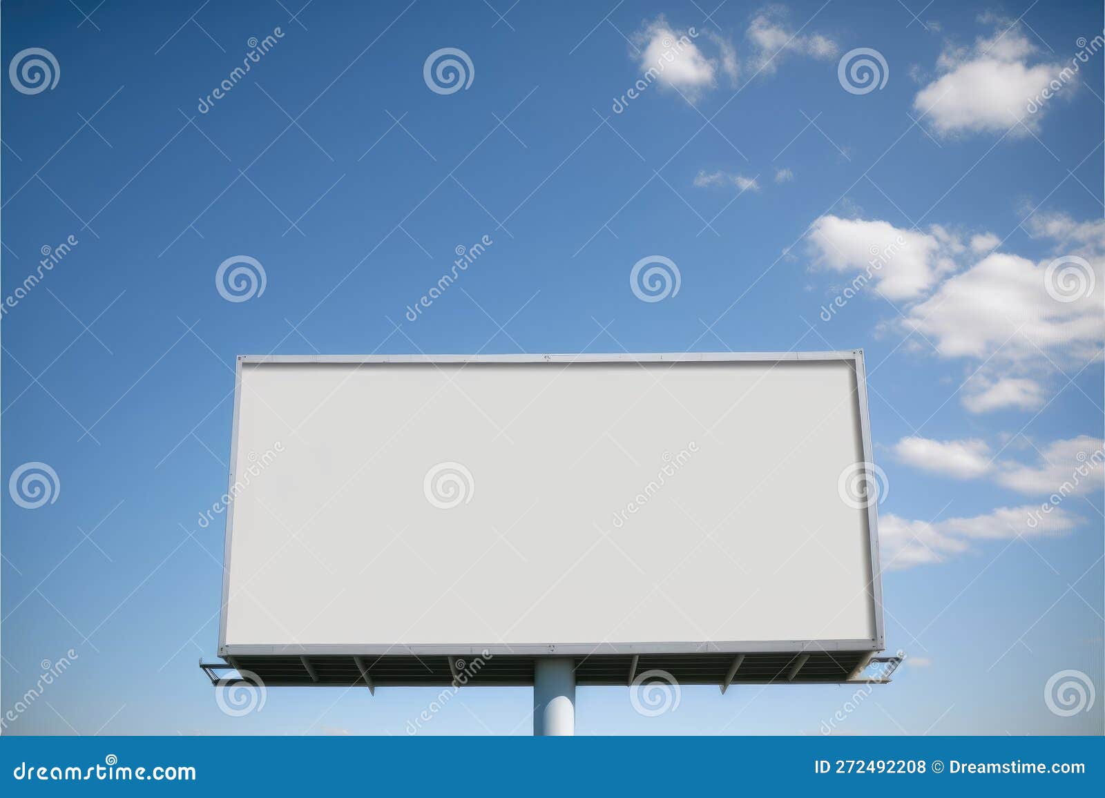 Blank Advertising Billboard in a Large-scale Square Size on Clear Blue ...