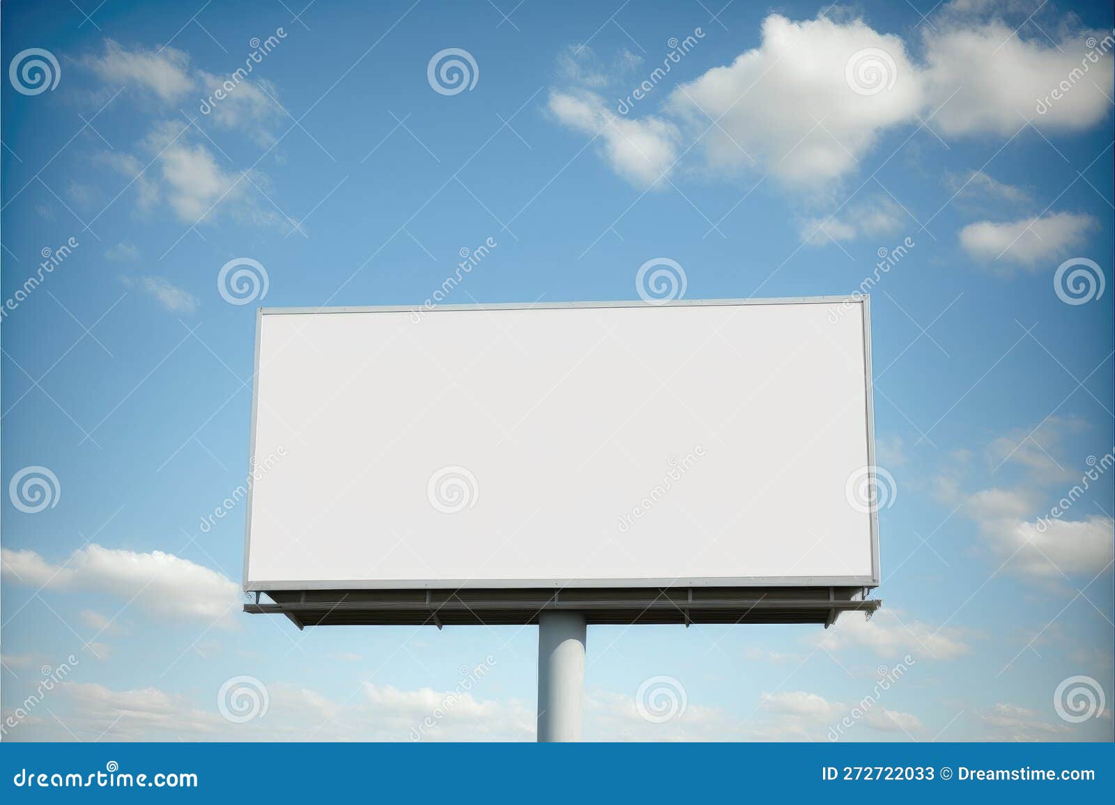 Blank Advertising Billboard in a Large-scale Square Size on Clear Blue ...