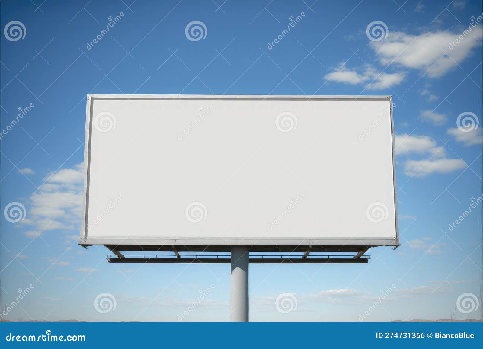 Blank Advertising Billboard in a Large-scale Square Size on Clear Blue ...