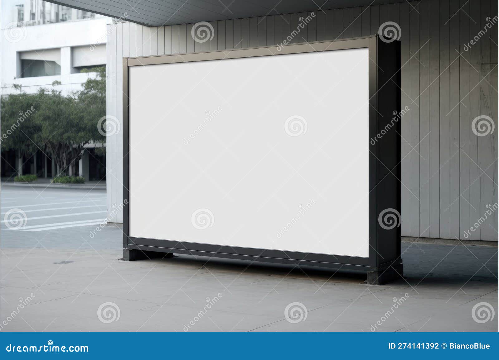 Blank Advertising Billboard in a Large-scale Square Size in Front of ...