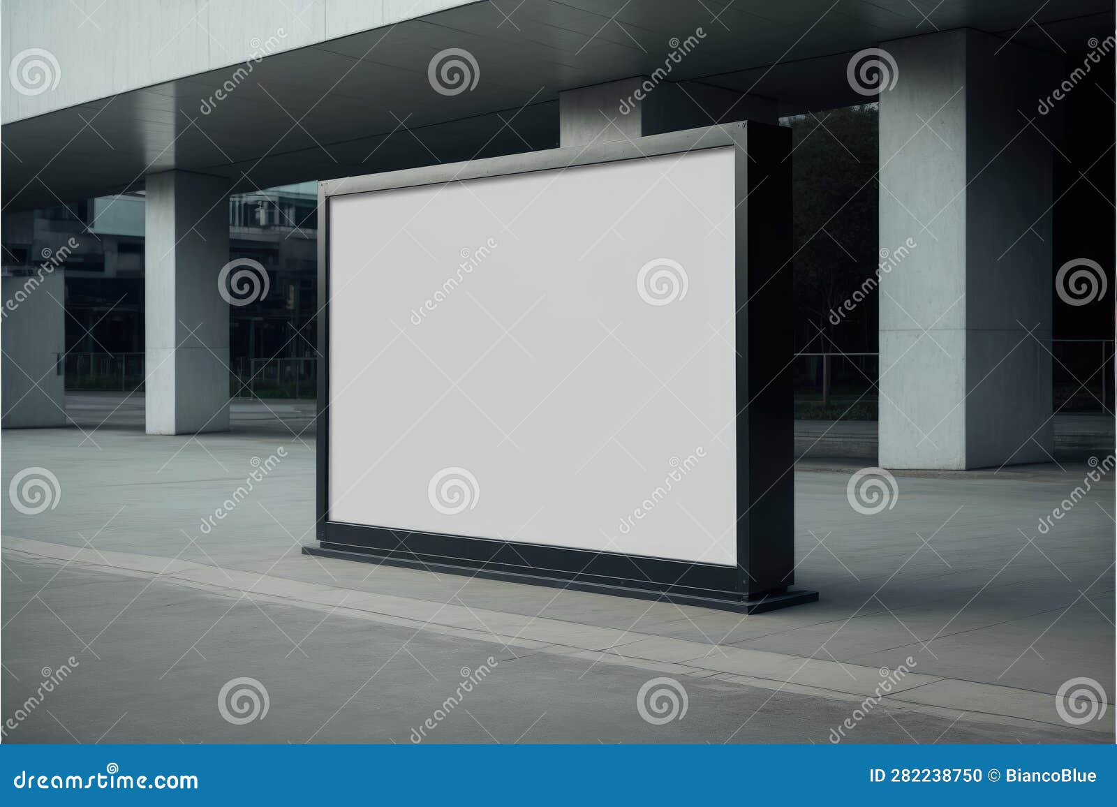 Blank Advertising Billboard in a Large-scale Square Size in Front of ...