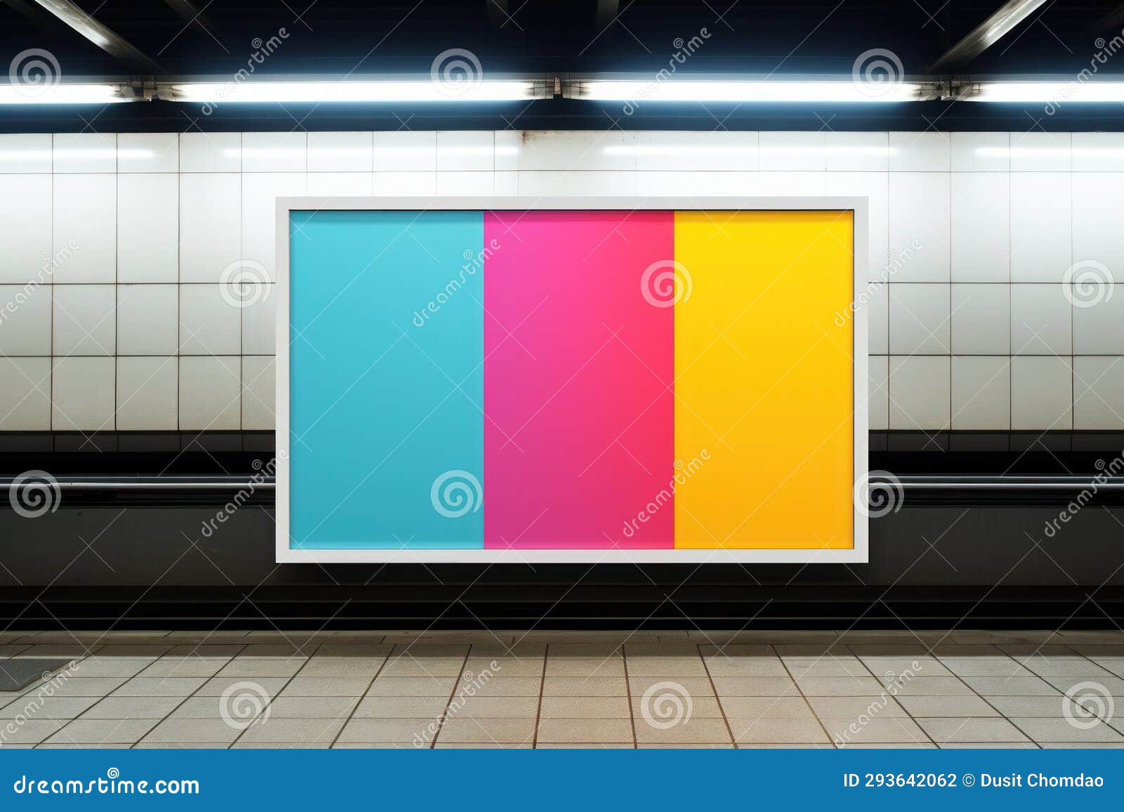 Blank Advertising Billboard Mockup Inside Subway Station. Generative AI ...