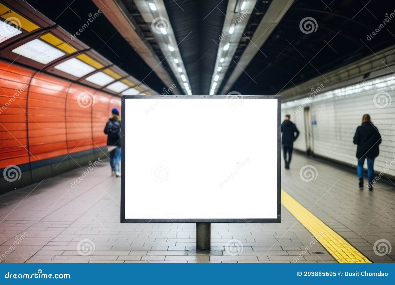 Blank Advertising Billboard Mockup Inside Subway Station. Generative AI ...