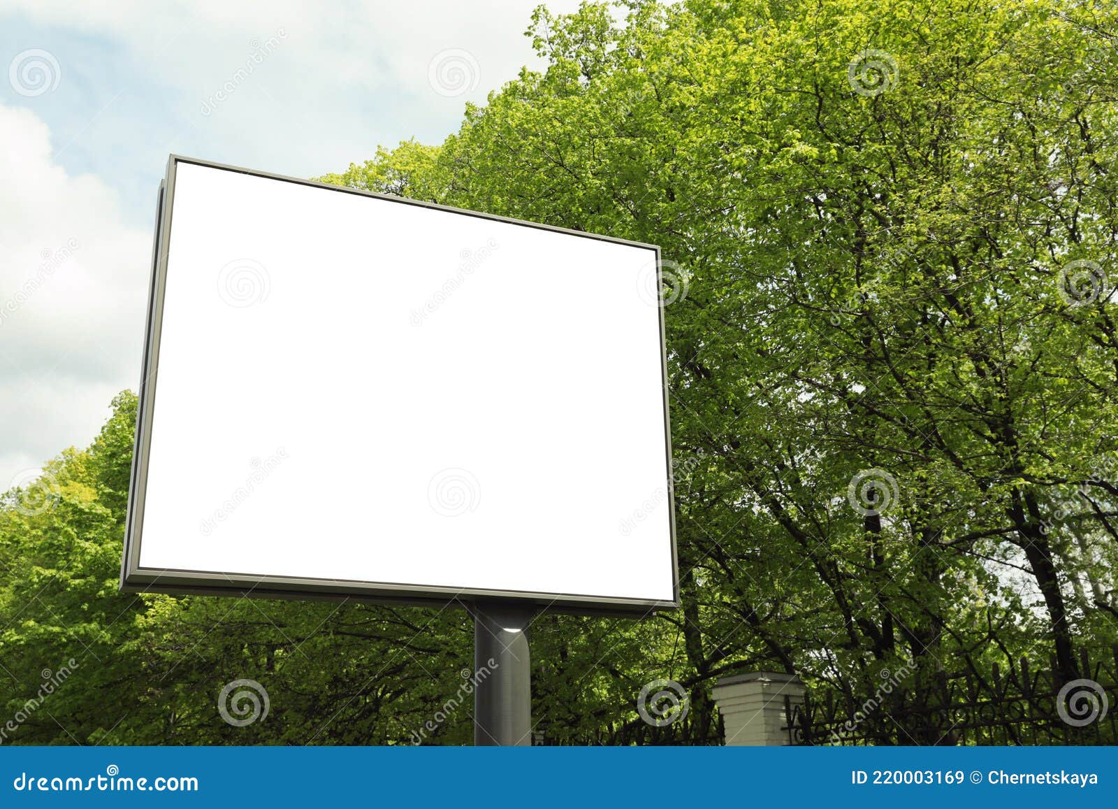 Blank Advertising Board in City. Mockup for Design Stock Image - Image ...