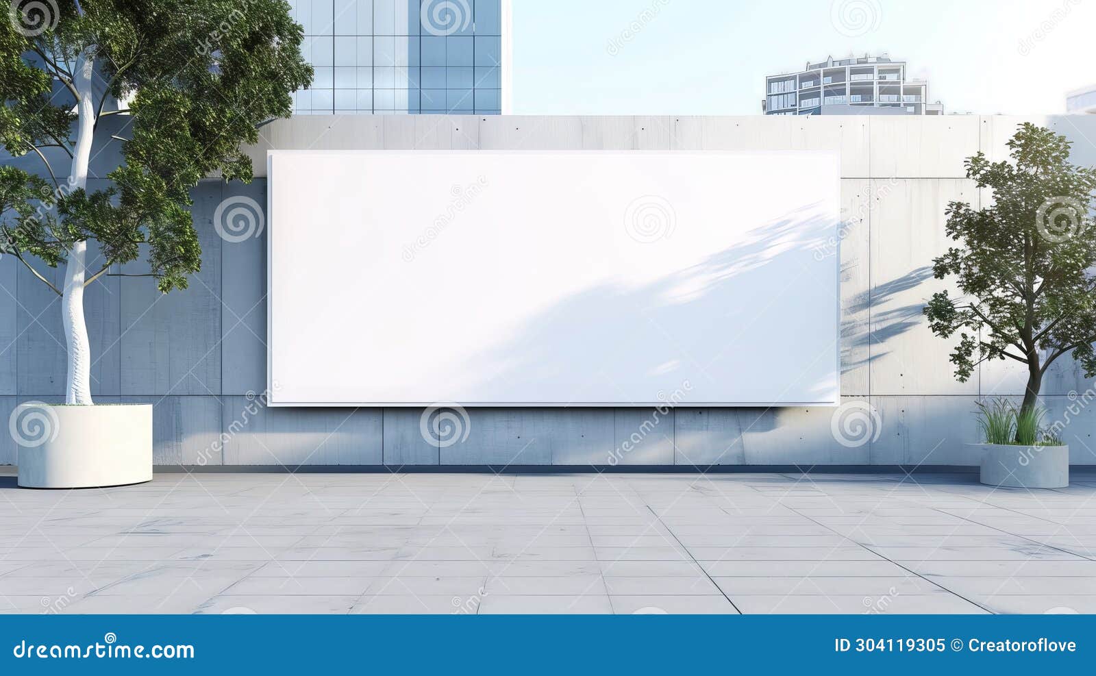 A Blank Advertising Board on City Wall Stock Illustration ...
