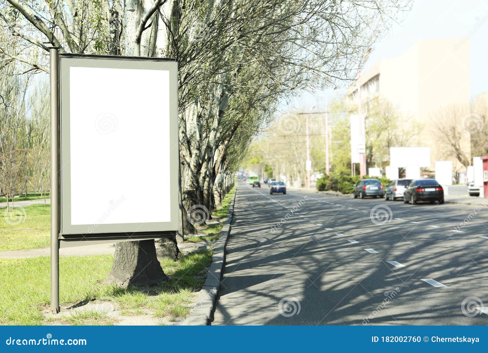 Blank Advertising Board Near Road. Space for Design Stock Photo - Image ...