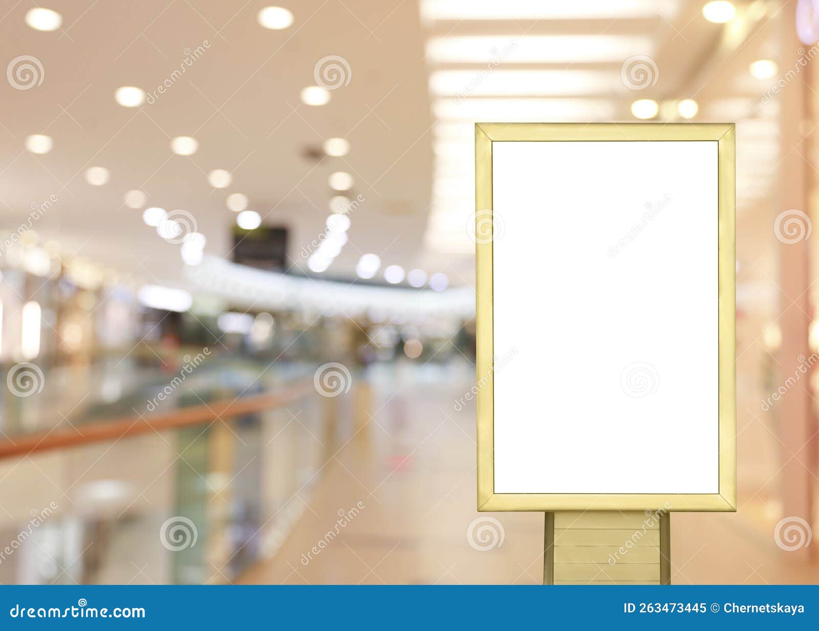 Blank Advertising Board in Shopping Mall. Mockup for Design Stock Image ...