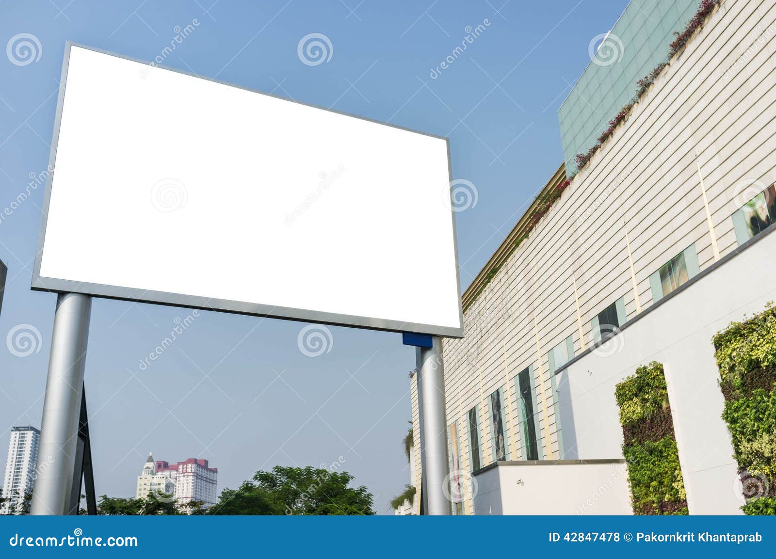 Blank Advertising LED Billboard Stock Photo - Image of path, life: 42847478