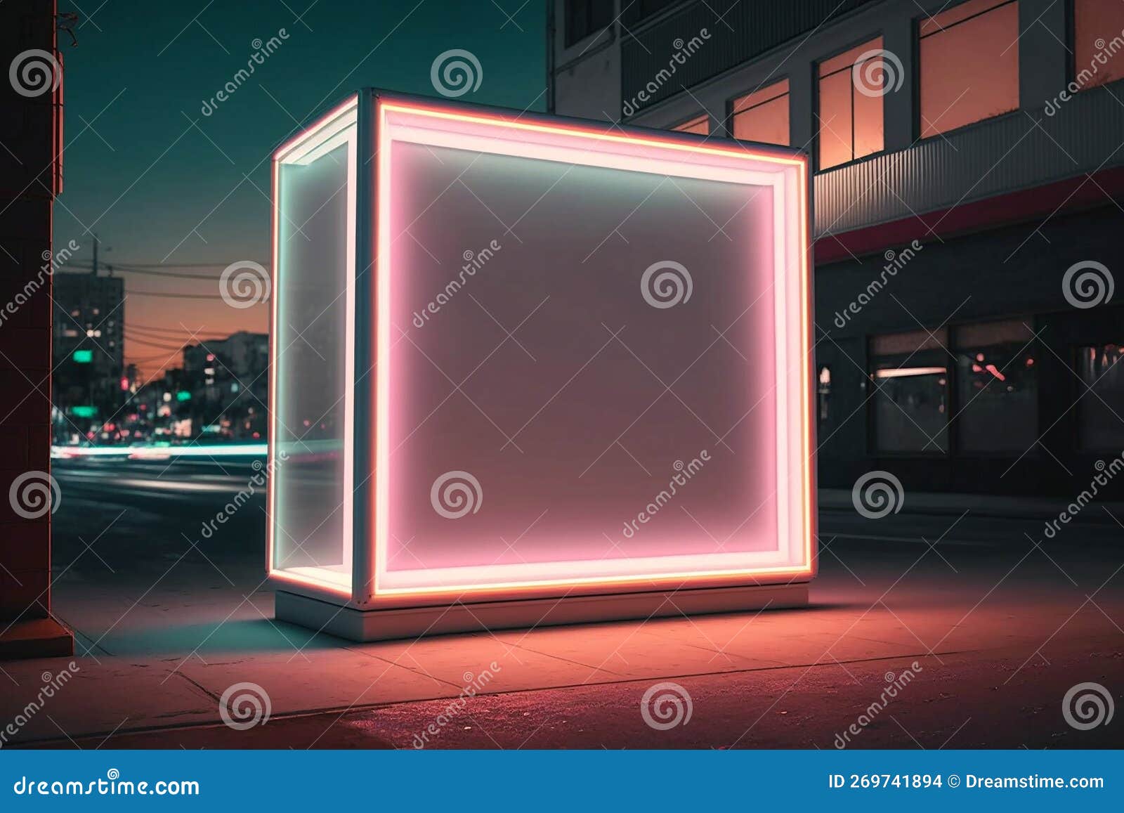 Blank Advertising Light Box in the City, Advertising Mockup Stock Photo ...