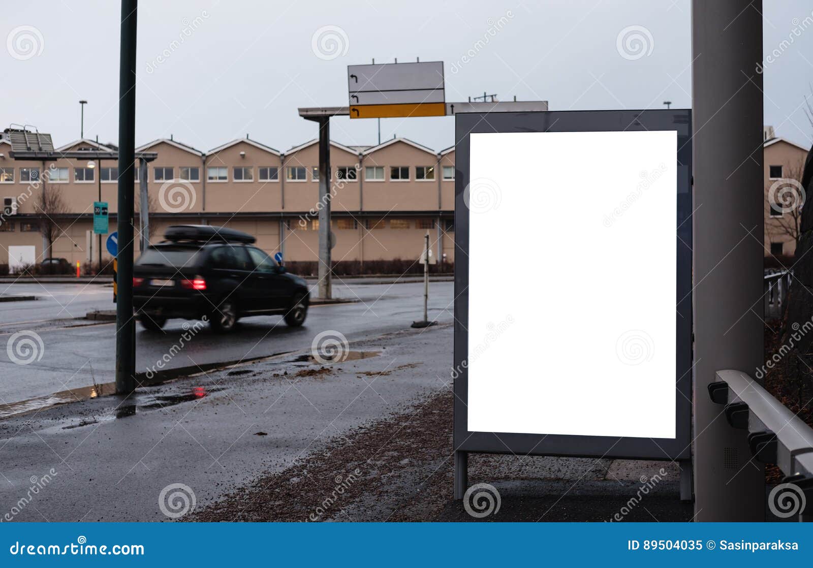 Blank Advertising Panel Signboard on the Road Stock Image - Image of ...