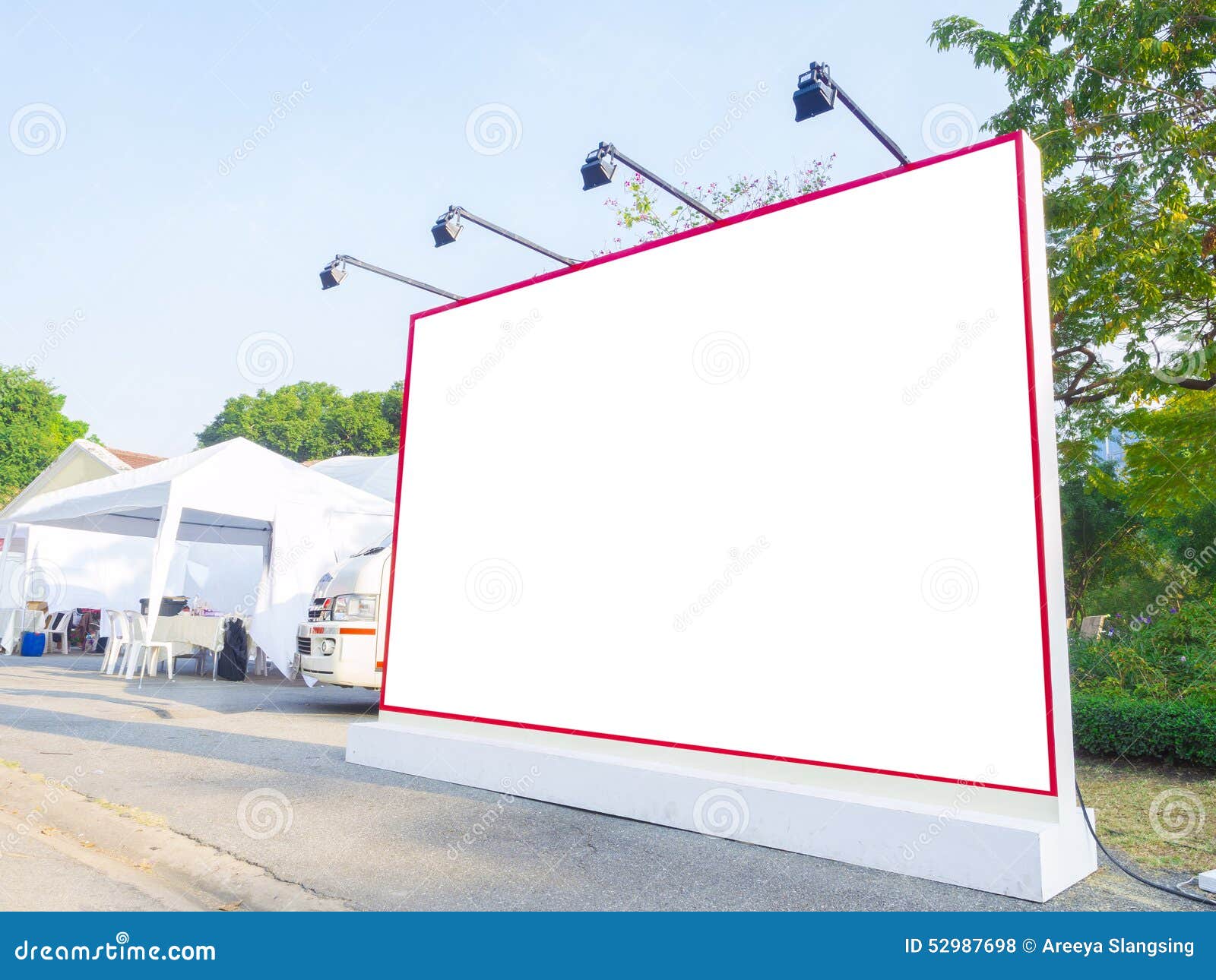 Blank Advertising Panel on a Street Stock Photo - Image of urban ...