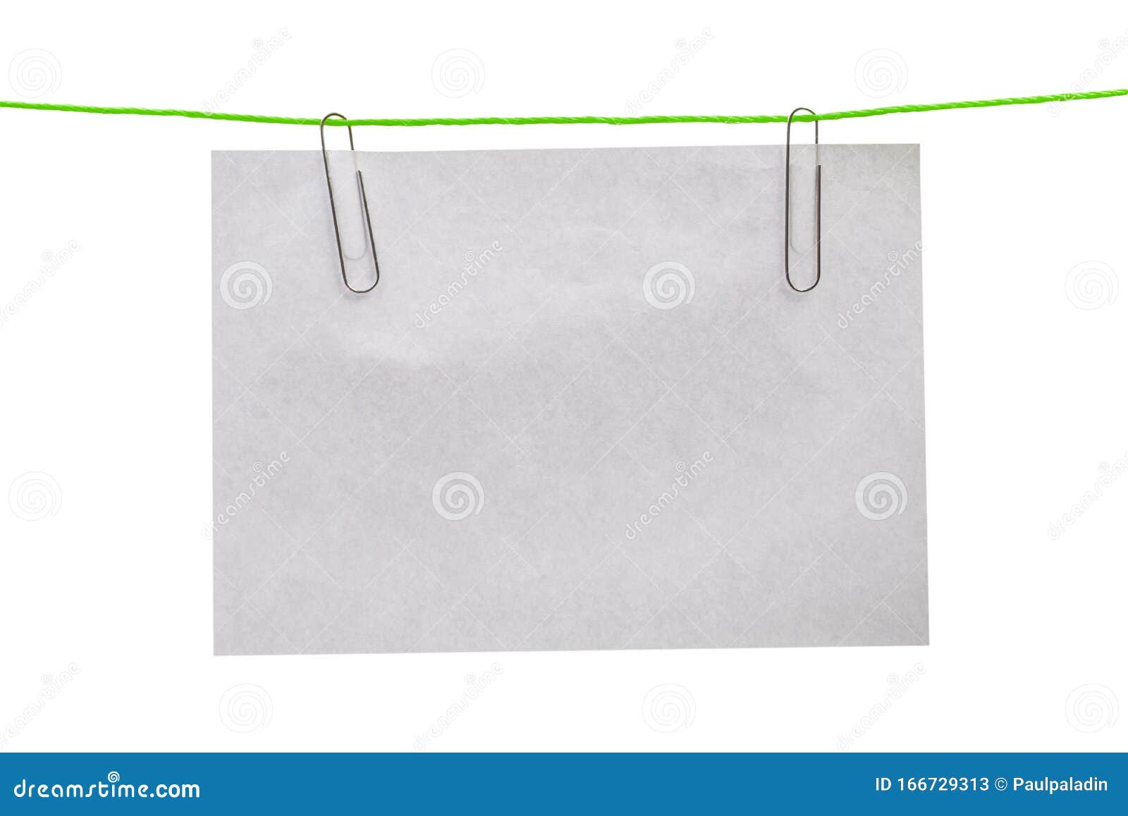 Blank Advertising Paper in Plastic File Hang on Clip with Clipping Path ...