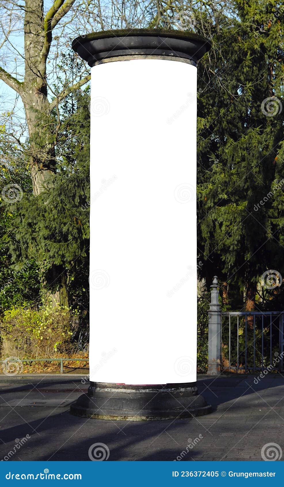 Blank Advertising Pillar with Free Copy Space, Promotion Mockup Stock ...