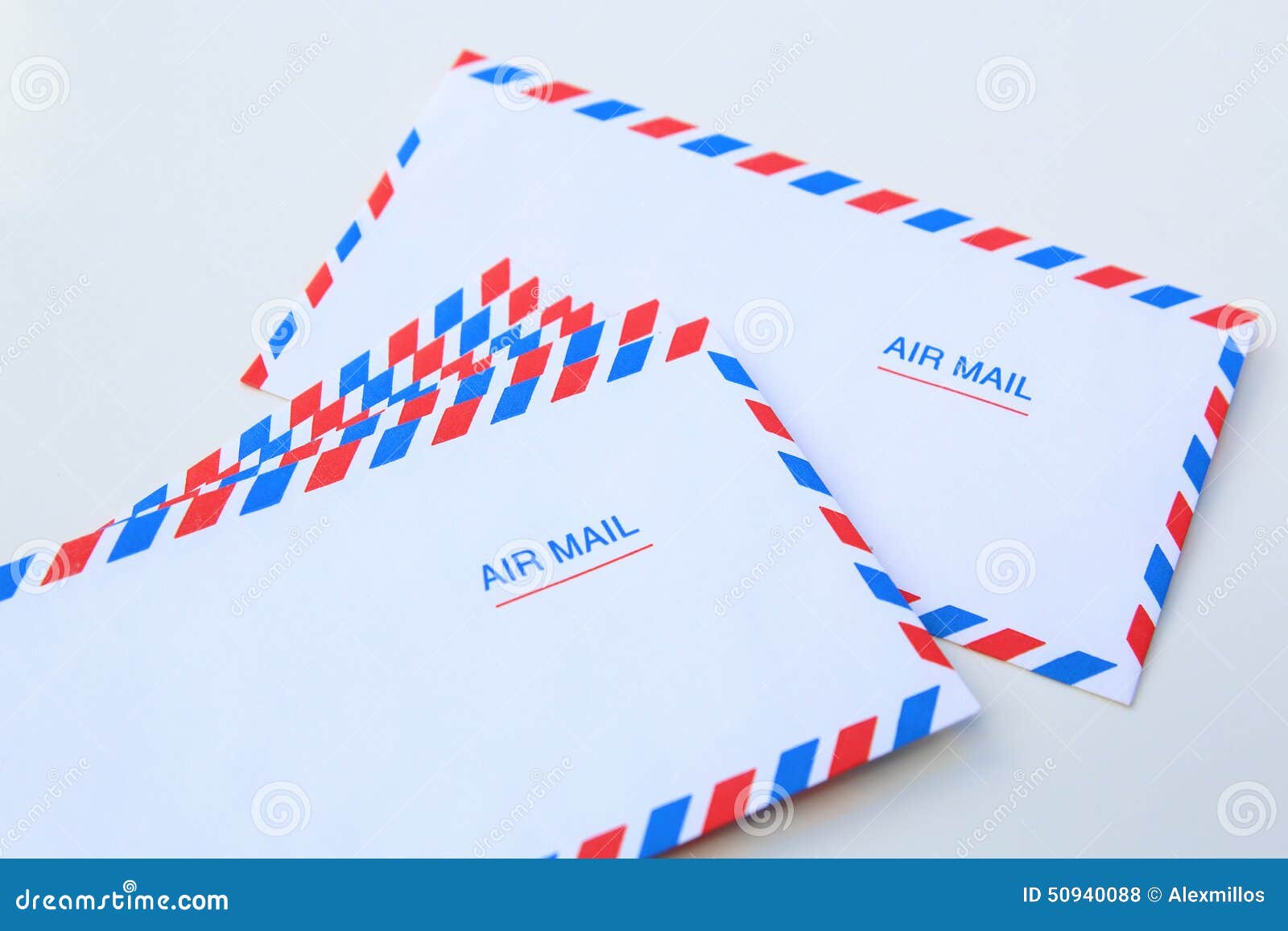 Blank Airmail Envelope Stack Stock Photo - Image of front, graphic ...