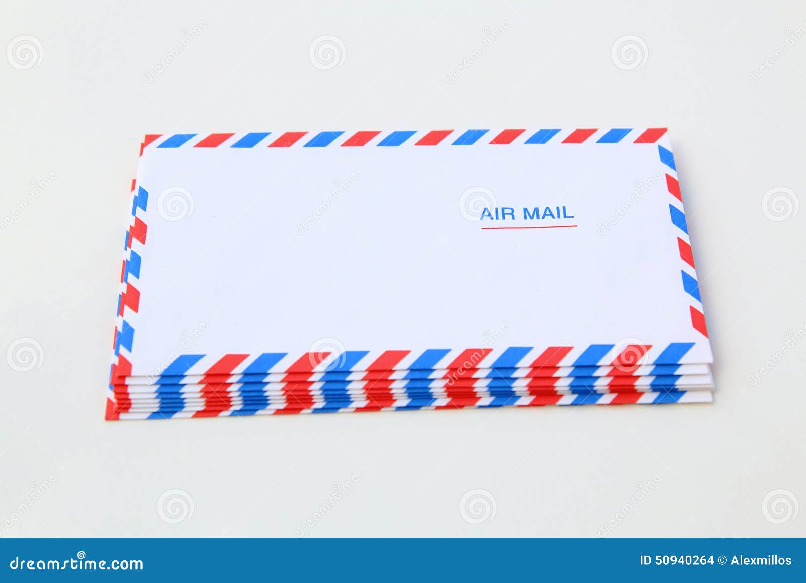 Blank Airmail Envelope Stack Stock Illustration - Illustration of card ...