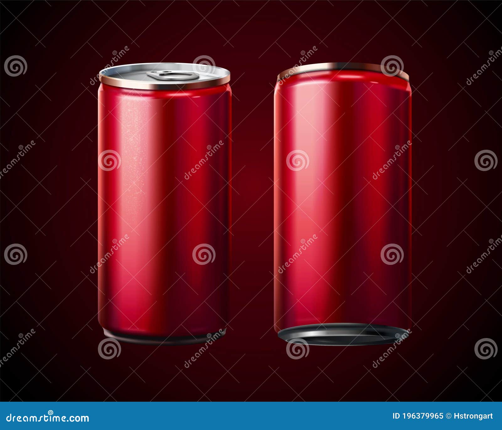 Blank aluminium red cans stock vector. Illustration of package - 196379965
