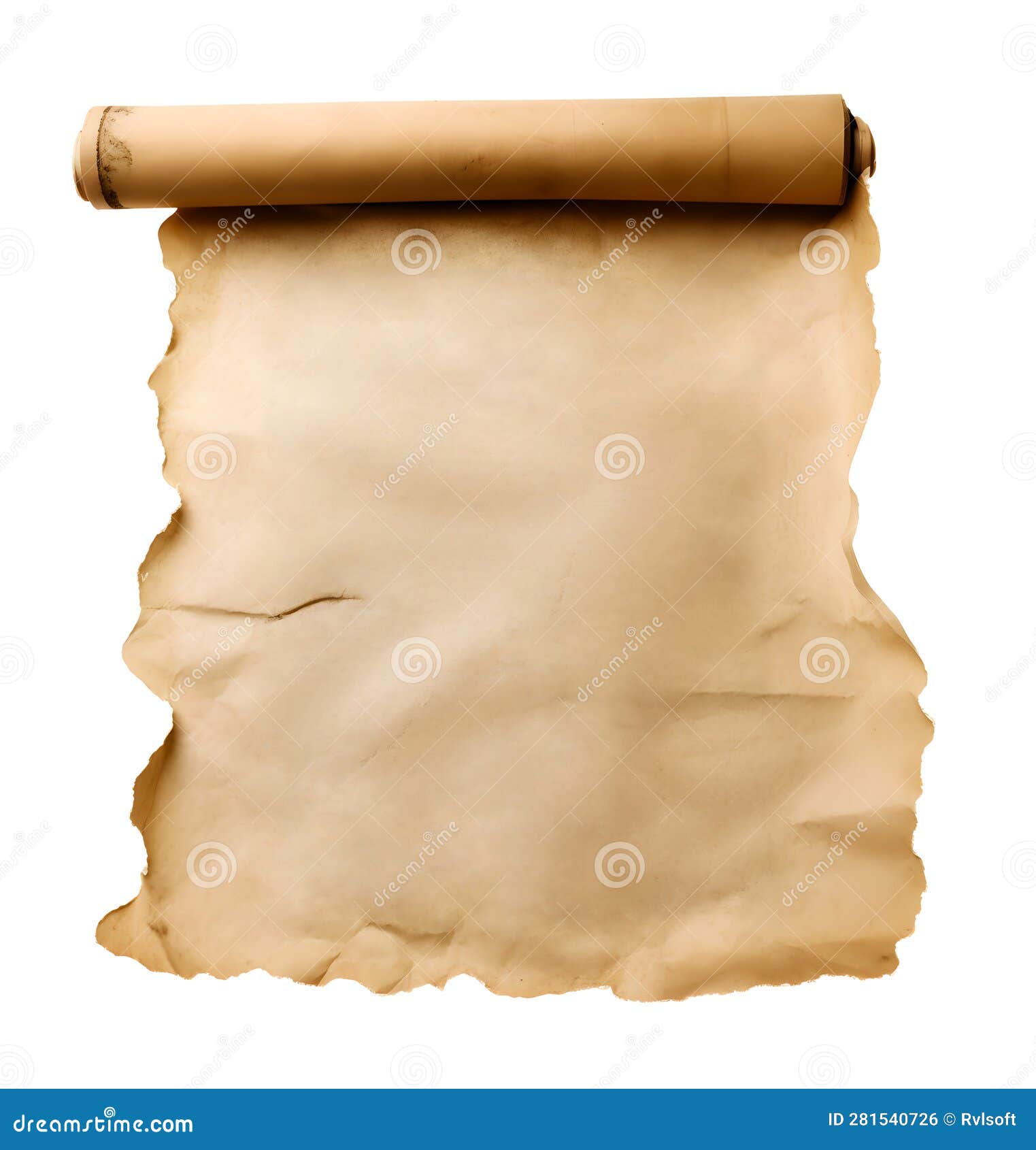 Blank Ancient Paper on White Background, Ancient Paper Template Concept ...