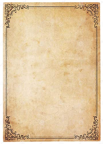 Blank Antique Paper with Vintage Border Stock Photo - Image of paper ...