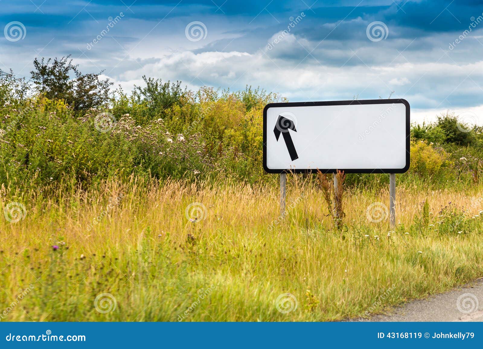 Blank Arrow Motorway Sign stock image. Image of grass - 43168119