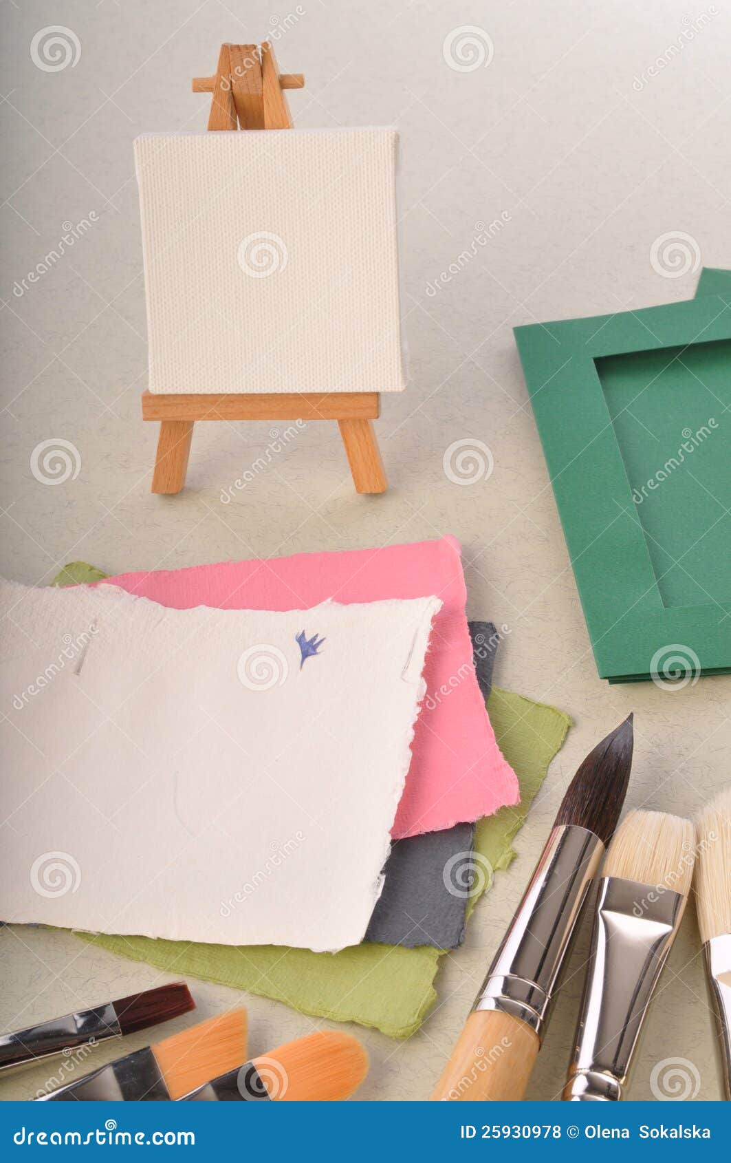 Blank Art Board, Blank Paper and Brashes Stock Photo - Image of brush ...