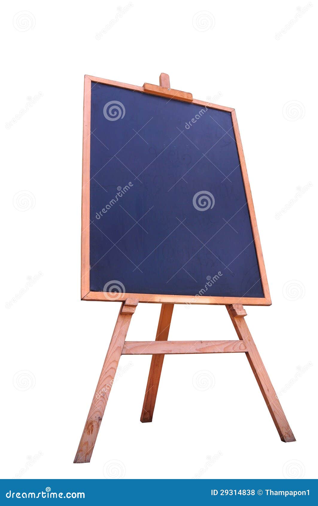 Blank Art Board, Wooden Easel, Front View, Isolated on White, Wi Stock ...