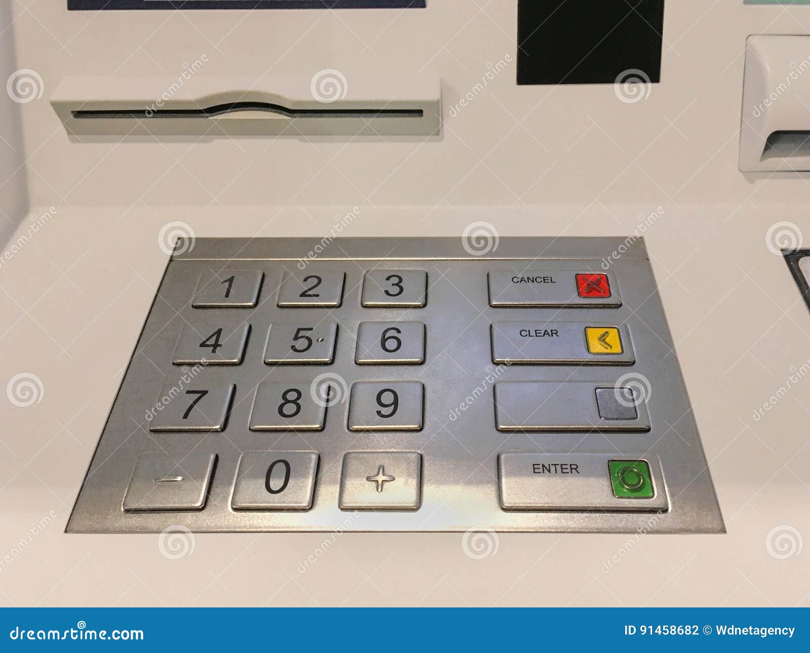 Blank ATM machine stock photo. Image of debit, connection - 91458682