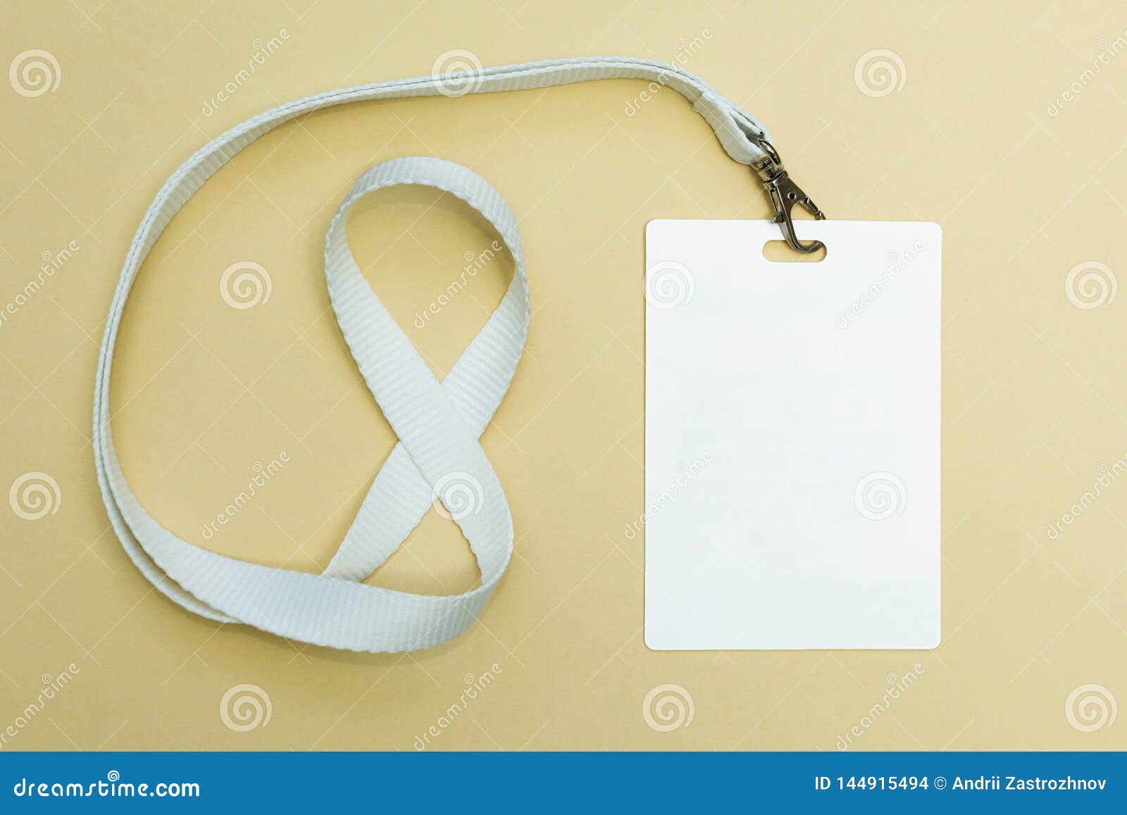 Blank Badge Mockup Isolated on Yellow. Plain Empty Name Tag Mock Up ...