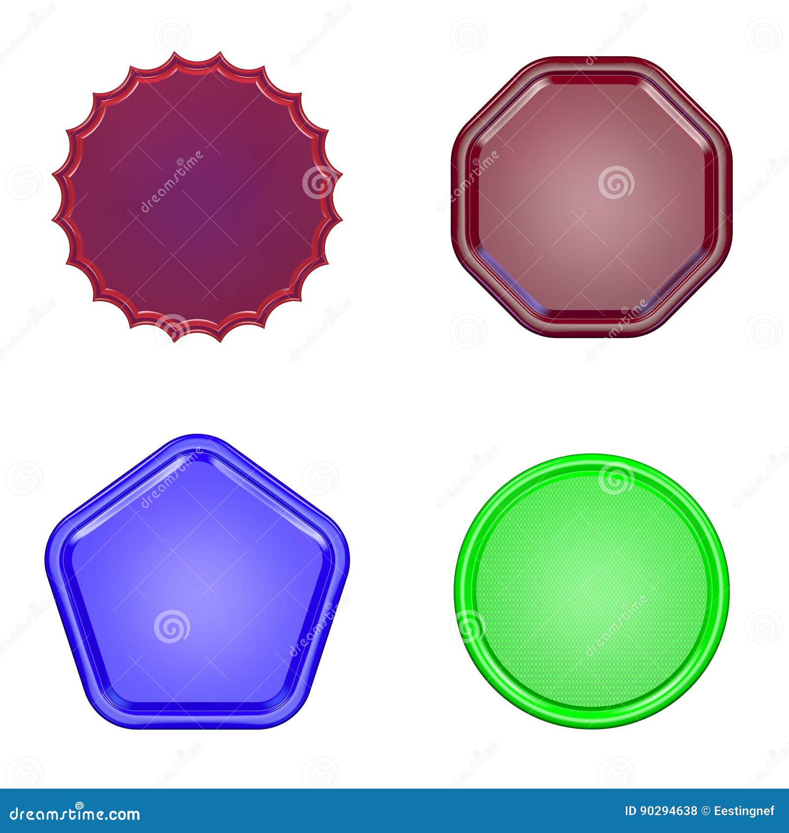 Blank Badge Set. on White Background Stock Illustration - Illustration ...