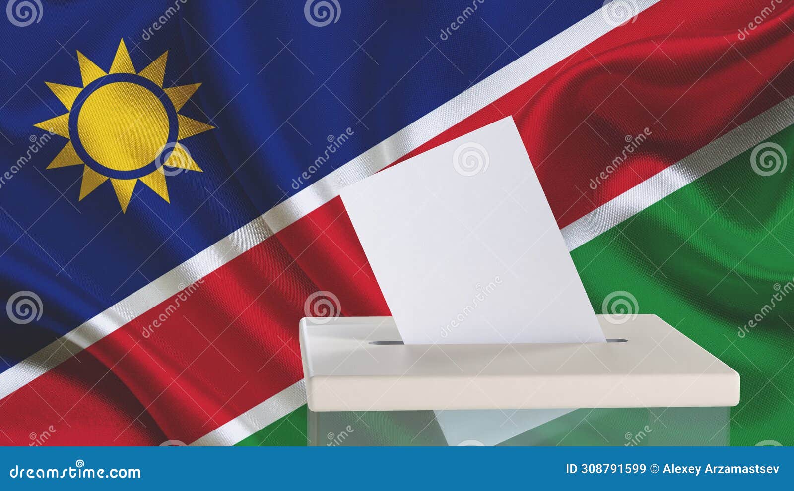 Blank Ballot with Space for Text or Logo is Dropped into the Ballot Box ...