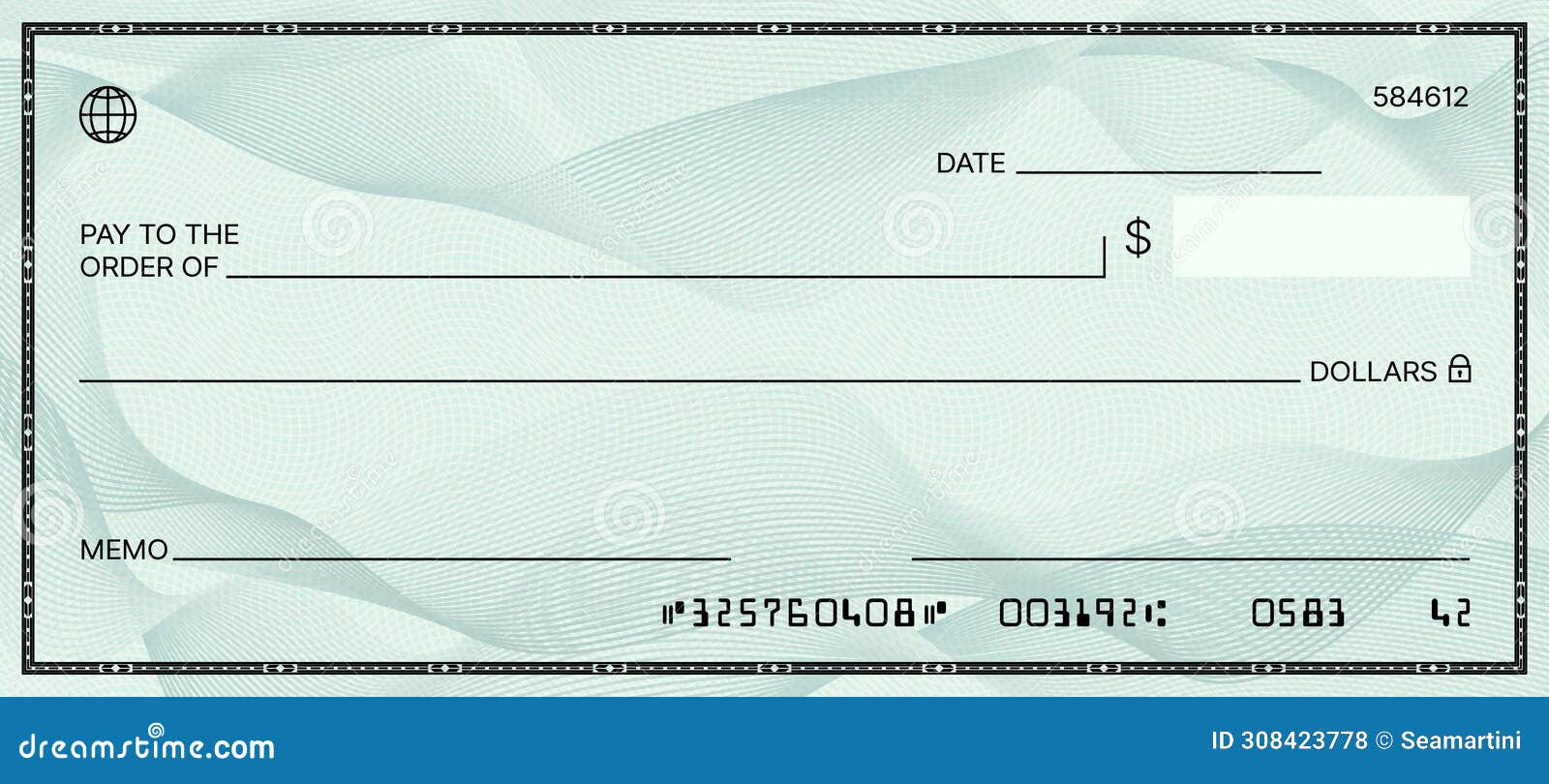 Blank Bank Check. Checkbook Cheque Vector Template Stock Illustration ...