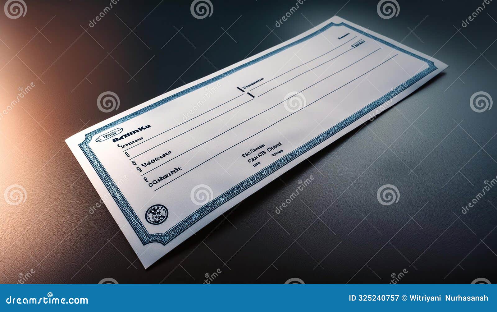 Blank Bank Check stock illustration. Illustration of form - 325240757