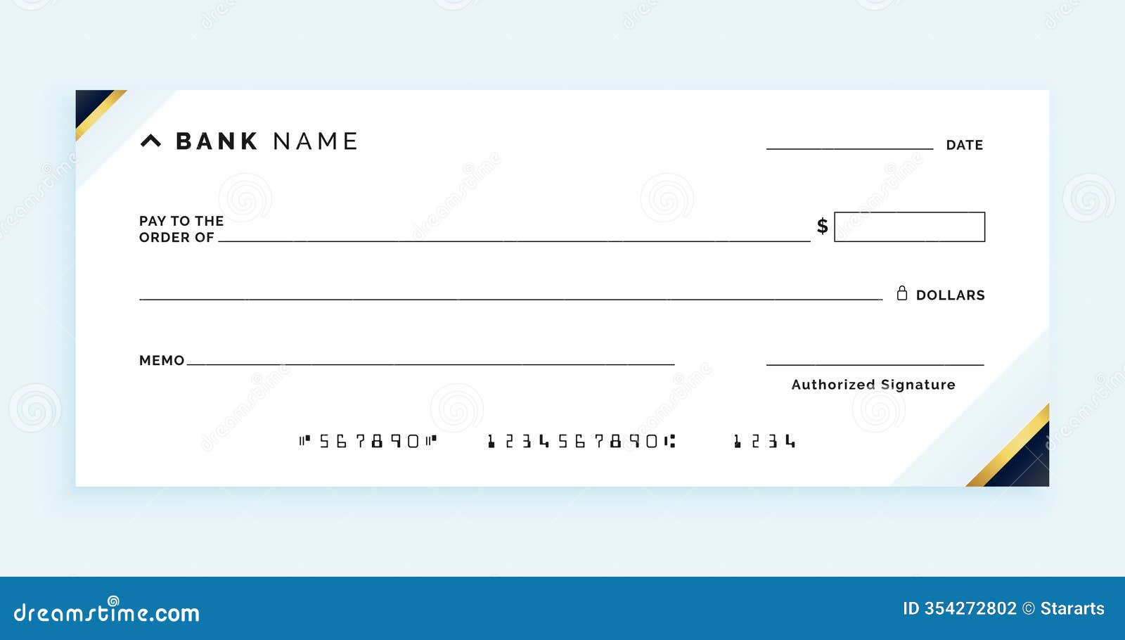 Blank Bank Check Template. Cheque Page Form Checkbook Vector ...