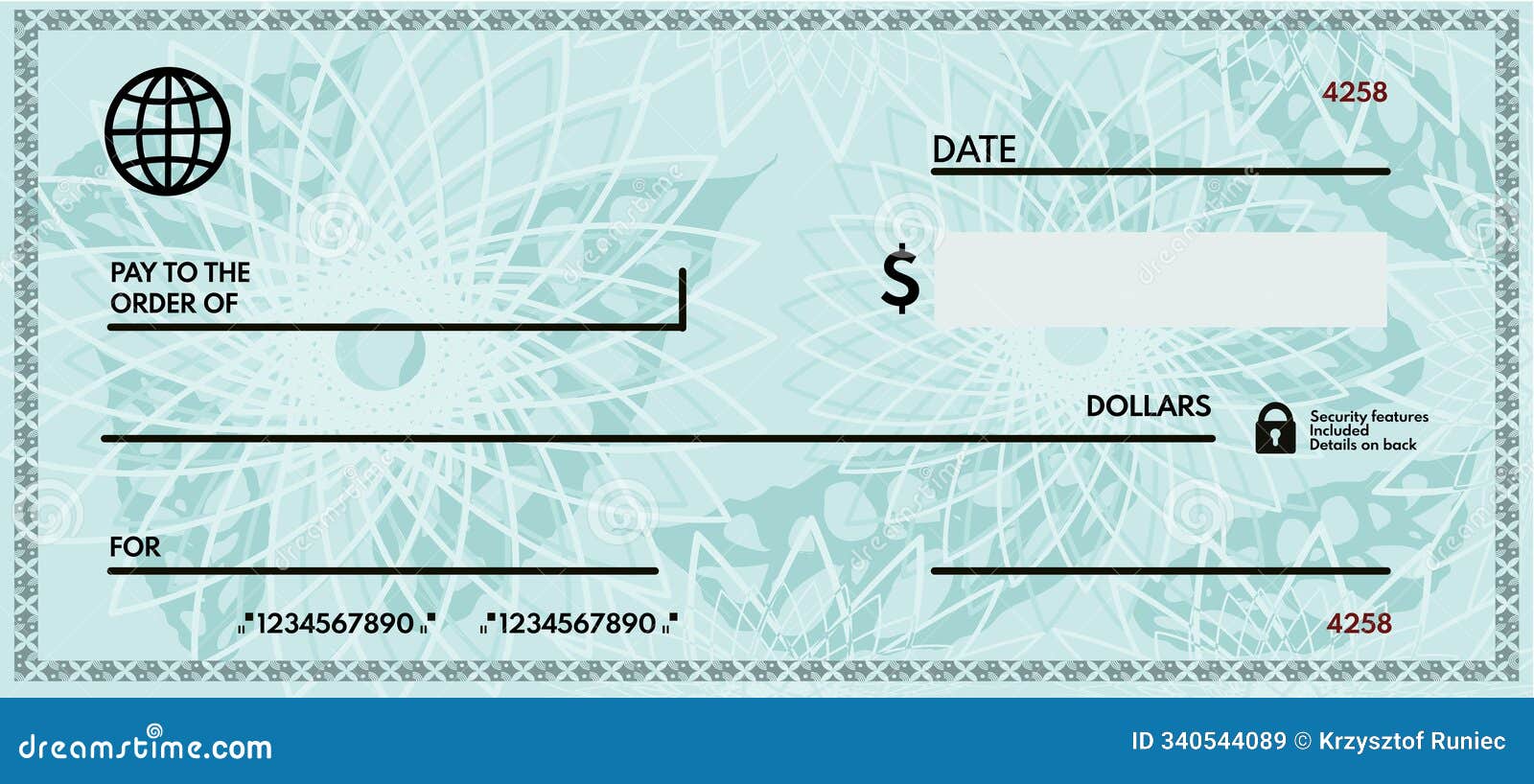 Blank Blank Bank Check, Check To Be Written - Stock Illustration ...