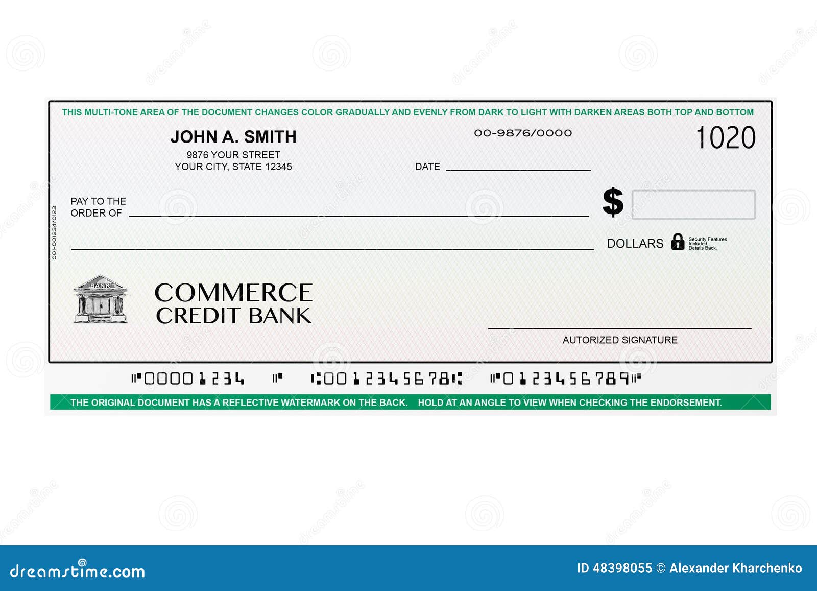 Blank Banking Check Royalty-Free Stock Photo | CartoonDealer.com #48398055