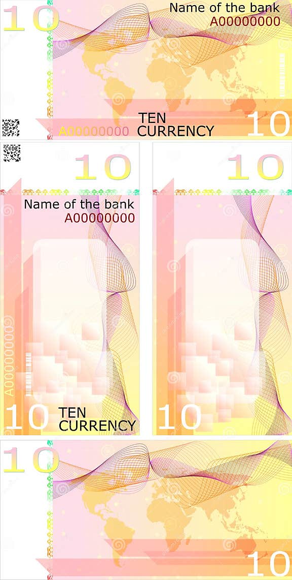 Blank banknote layout stock vector. Illustration of blank - 101679958