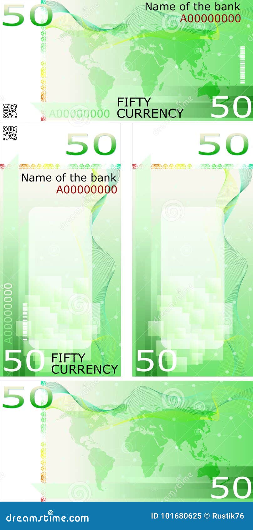 Blank banknote layout stock vector. Illustration of configure - 101680625