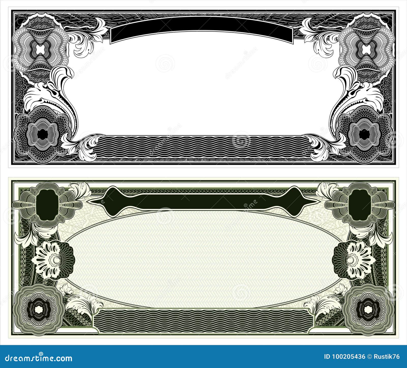Blank banknote layout stock vector. Illustration of falsification ...