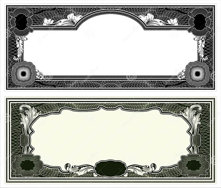 Blank banknote layout stock vector. Illustration of create - 100206132