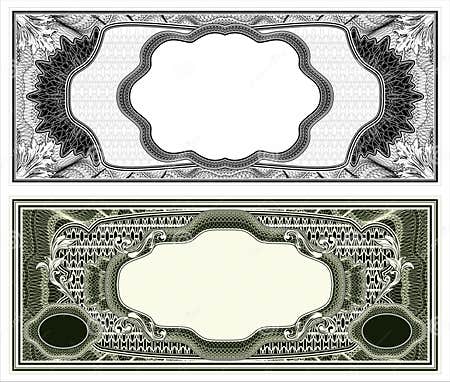 Blank banknote layout stock vector. Illustration of artwork - 100266052
