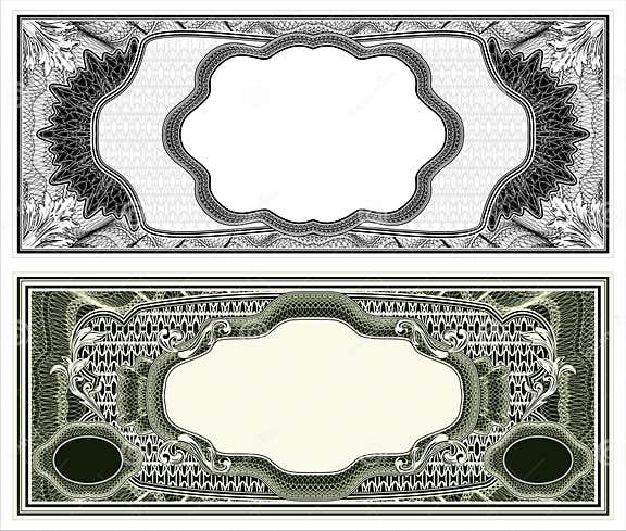 Blank banknote layout stock vector. Illustration of artwork - 100266052