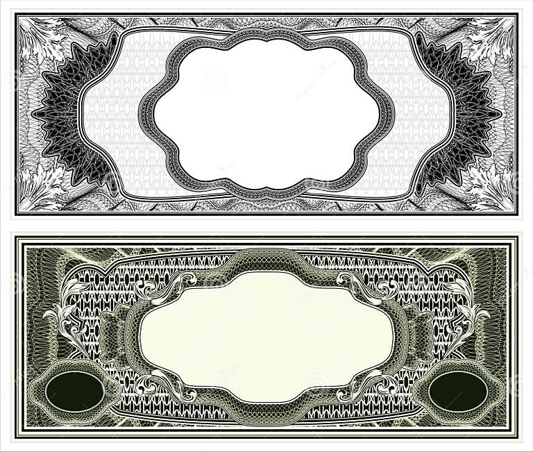 Blank banknote layout stock vector. Illustration of artwork - 100266052