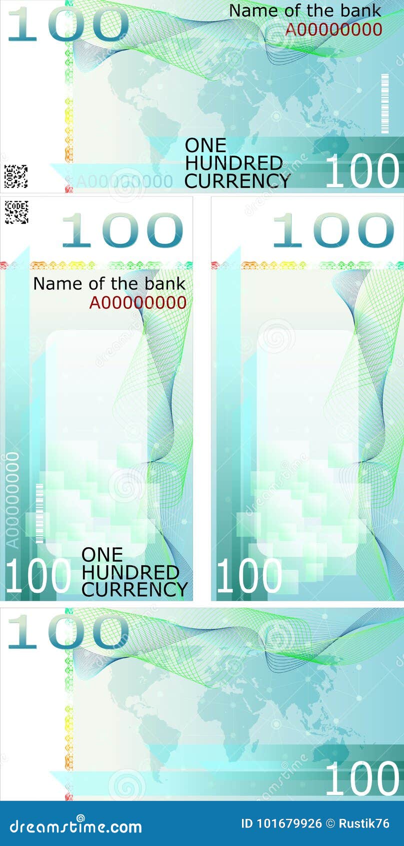 Blank banknote layout stock vector. Illustration of business - 101679926