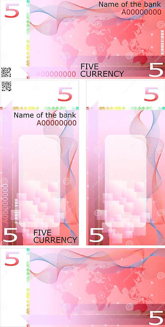 Blank banknote layout stock vector. Illustration of bill - 101679935