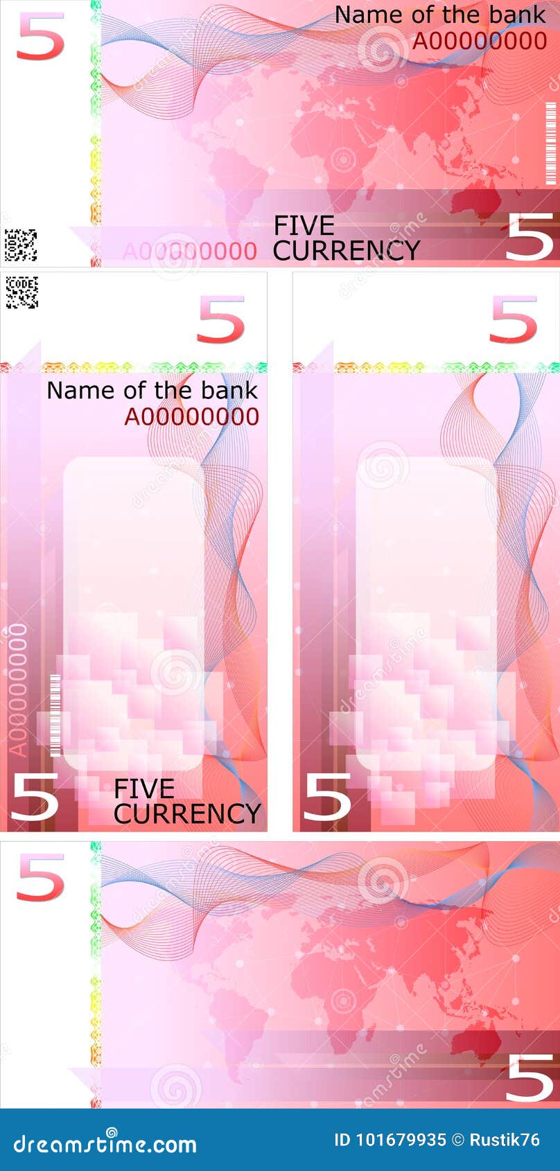 Blank Banknote Layout Cartoon Vector | CartoonDealer.com #101679935