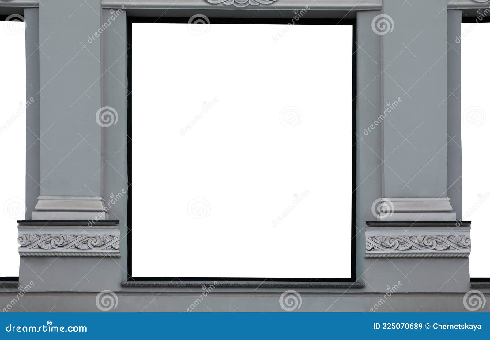 Blank Banner on Building Facade. Advertising Board Design Stock Image ...