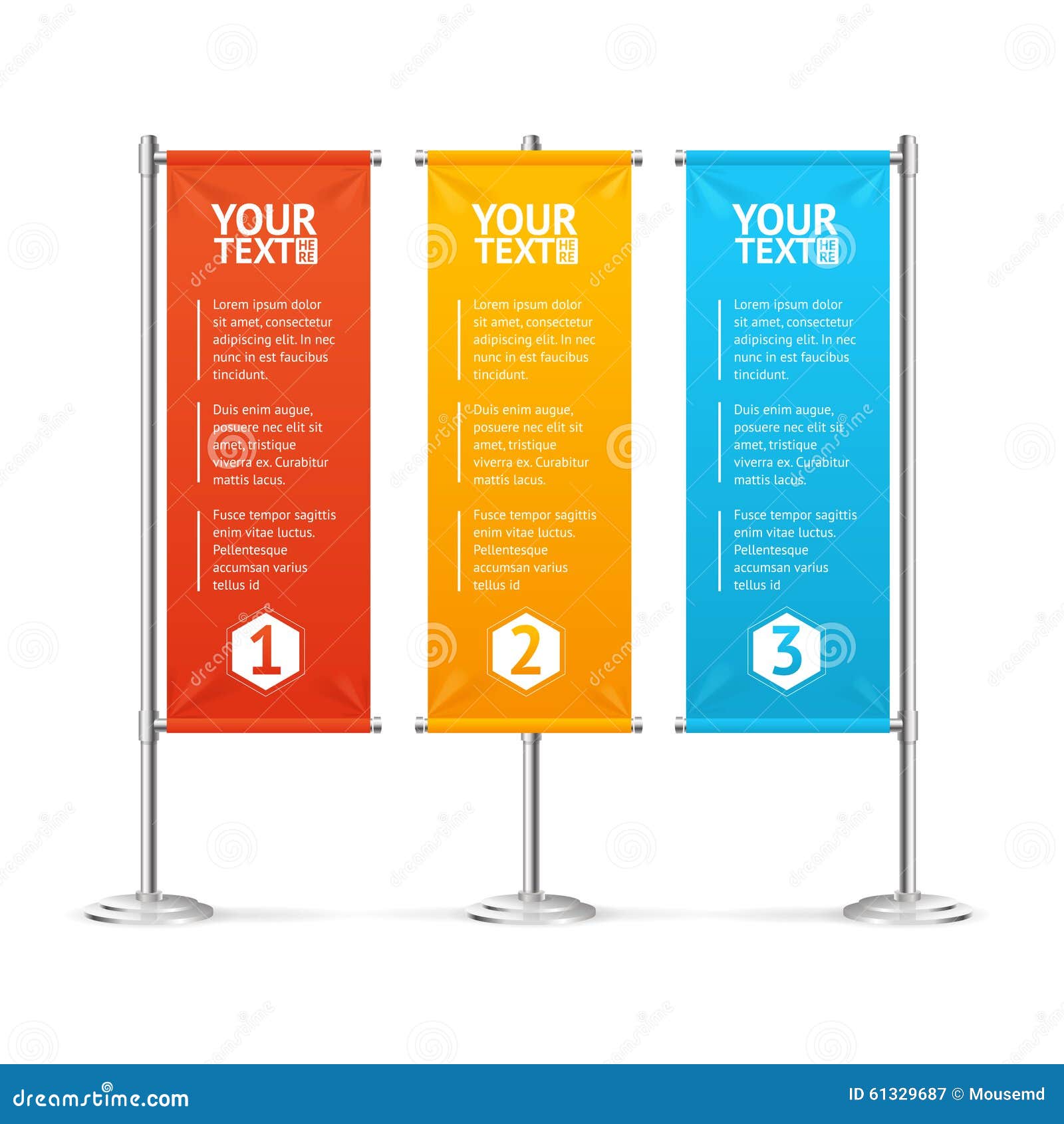 Blank Banner Flags Colorful Set with Text. Vector Stock Vector ...